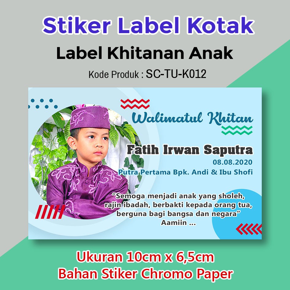 Jual STIKER LABEL SYUKURAN WALIMATUL KHITANAN ANAK STICKER KOTAK ...