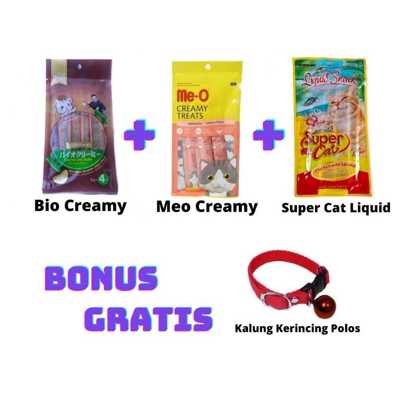 Jual Bundle Cemilan Kucing MEO BIO Creamy Super Cat Liquid Snack ...
