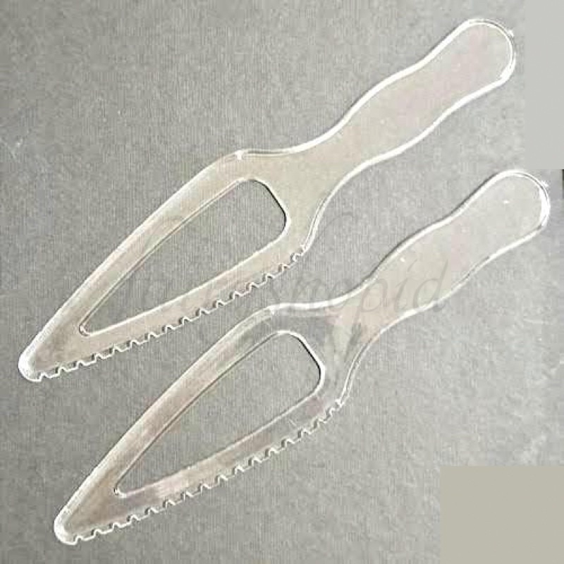 Jual Pisau Kue Tart 10 pcs Plastik Bening Transparan Panjang / Plastic ...