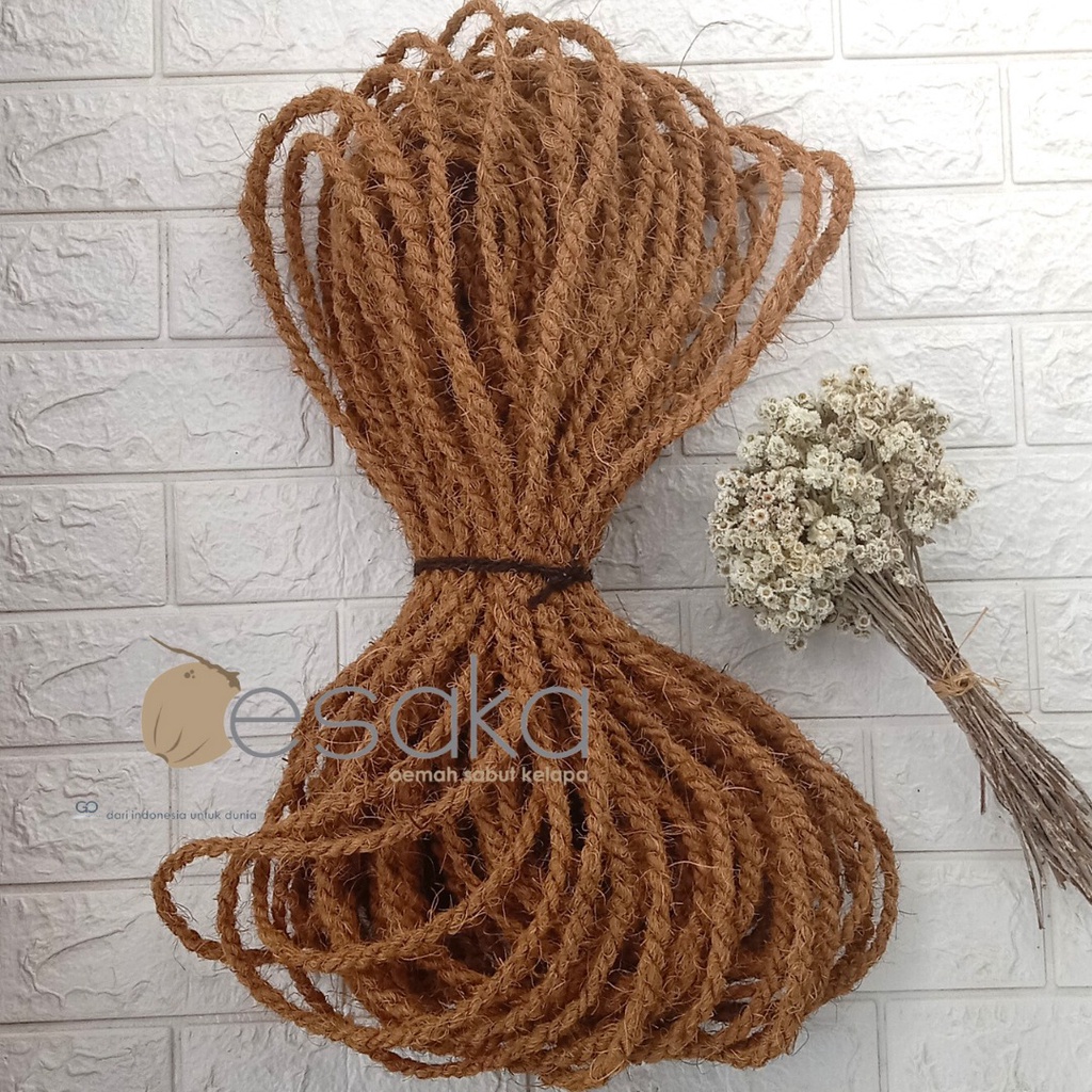 Jual tali tambang 4mm 50m sabut kelapa tali bahan turusan lilit anggrek ...