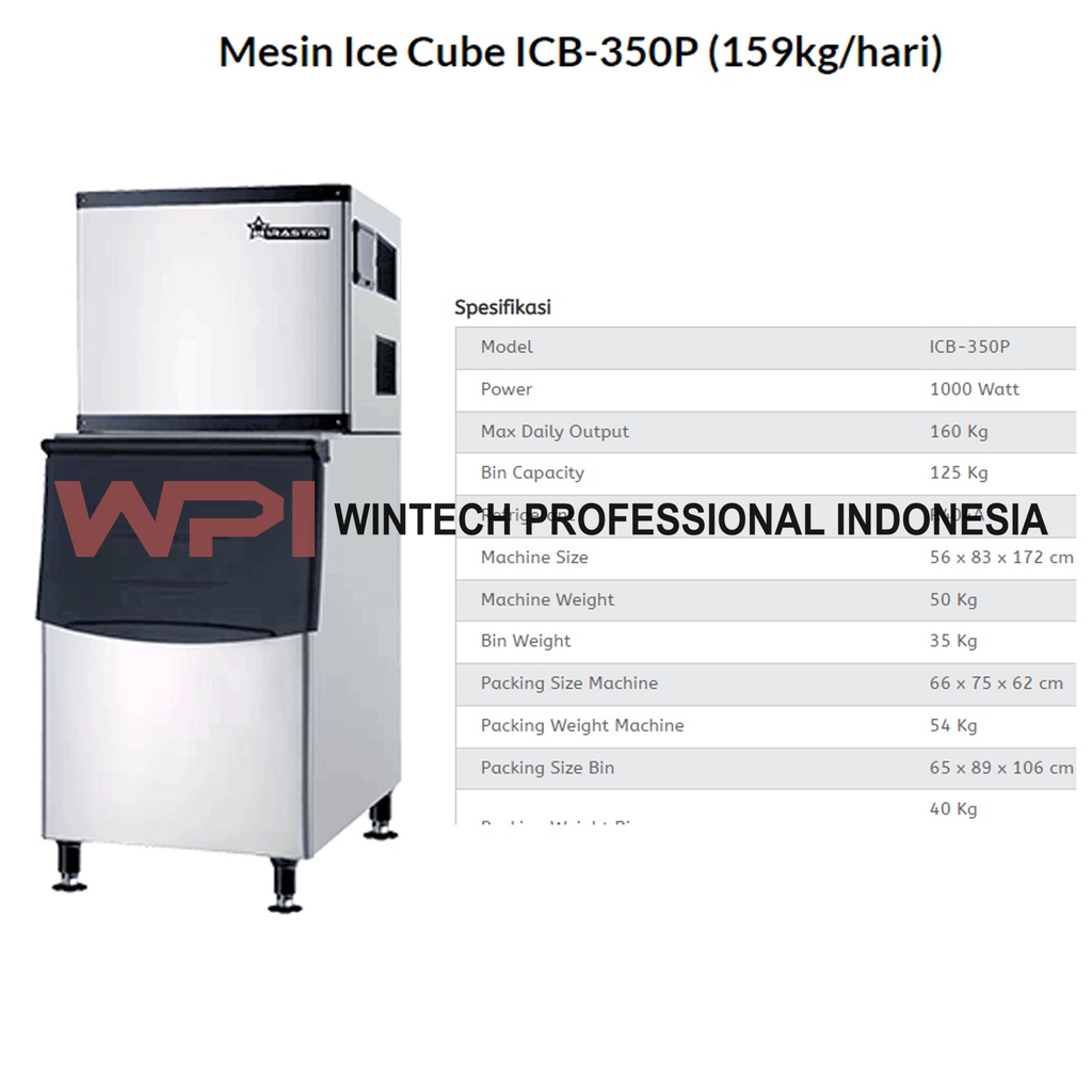 Jual WIRASTAR ICB-350P MESIN CETAK ES BATU / ICE CUBE MAKER 159 KG | Shopee Indonesia