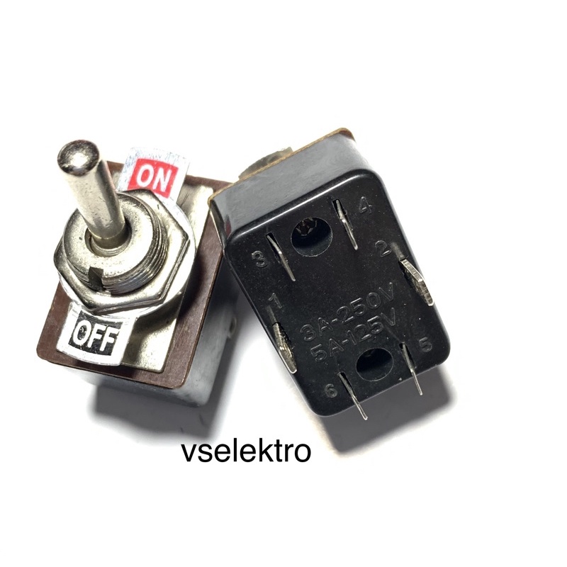 Jual toggel switch 6 pin 6 KAKI/SAKLAR TOGEL SWITCH 6 pin on off ...