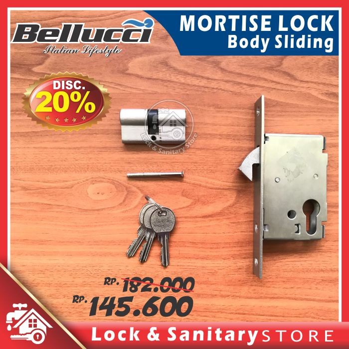 Jual Mortise Lock Sliding BELLUCCI BLC 50 SS + CYL Pintu Geser Sliding ...