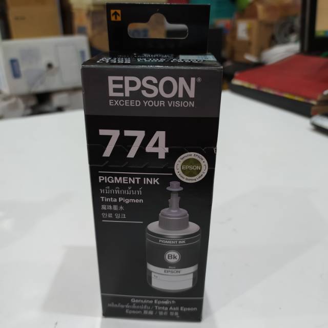 Jual TINTA EPSON ORIGINAL T774 BLACK PIGMENT untuk printer m200 ...