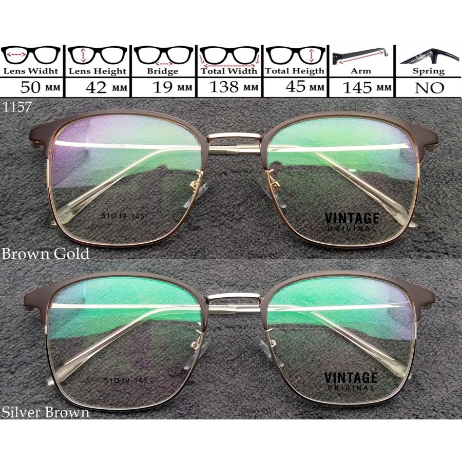 Jual Kacamata korea minus frame kacamata kotak metal kacamata vintage ...