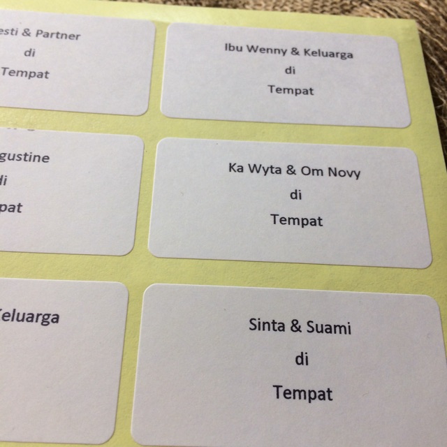 Jual Label nama undangan | Shopee Indonesia