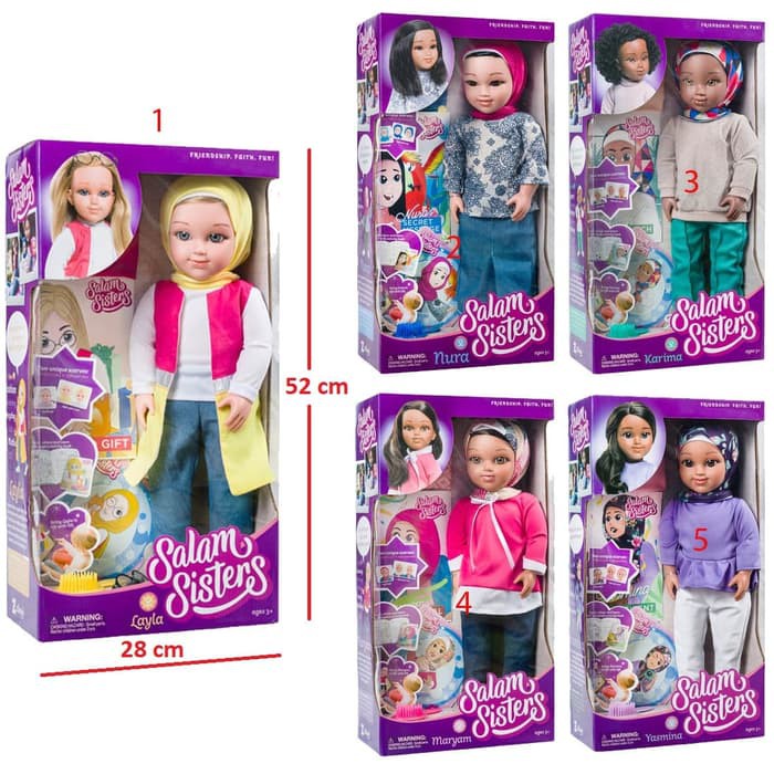 Jual BONEKA Muslimah Salam Sisters Maryam Layla Karima Nura Yasmina ...