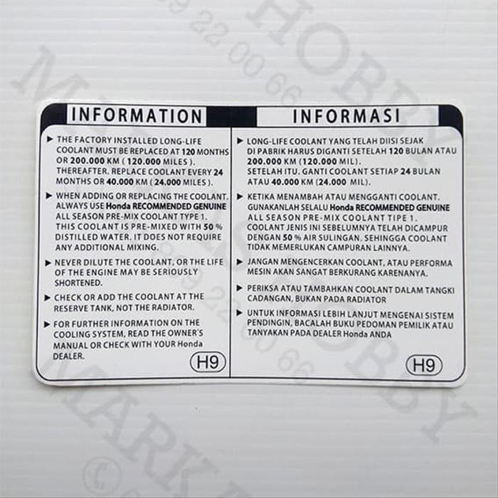 Jual Stiker / Sticker Informasi Coolant | Shopee Indonesia