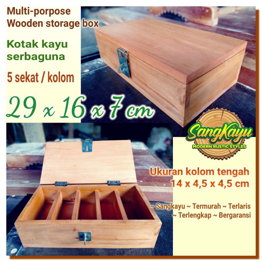 Jual SangKayu Kotak Penyimpanan Serbaguna Storage Box Kayu Sekat ...