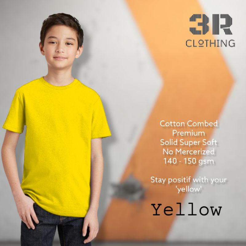 Jual kaos polos anak KUNING KENARI 100 % combed 30s soft PREMIUM ...