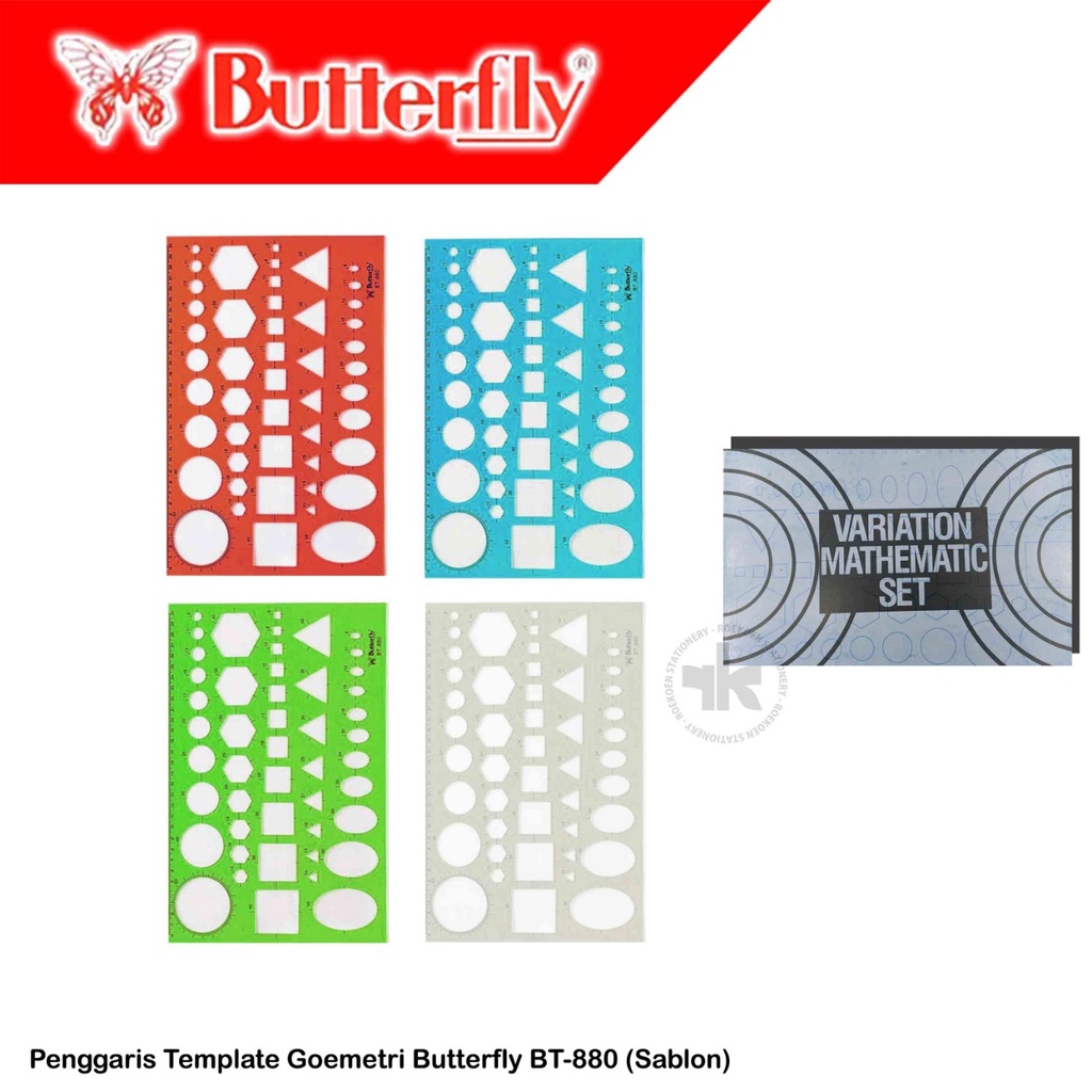 Jual Butterfly Template Ruler Penggaris Sablon Geometri BT-880 | Shopee ...