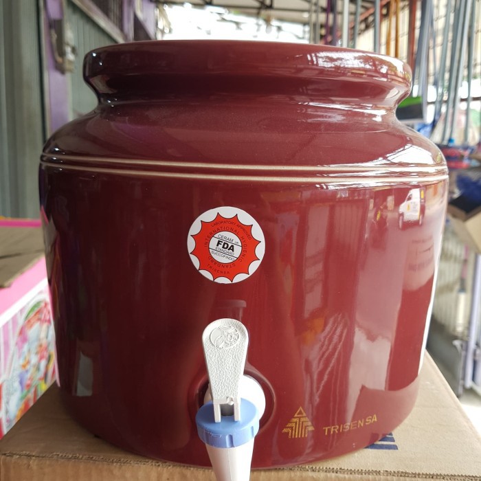 Jual Dispenser Guci Galon Air Minum Trisensa Keramik Motif Besar Kendi ...