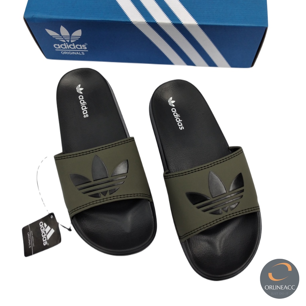 Jual Sandal Selop Pria Adidas Adilette Original Distro Hitam Army ...