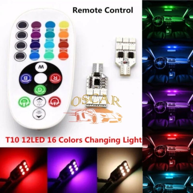 Jual 2 Lampu LED T10 Remote RGB Lampu Kota Senja Motor / Mobil - Lampu ...