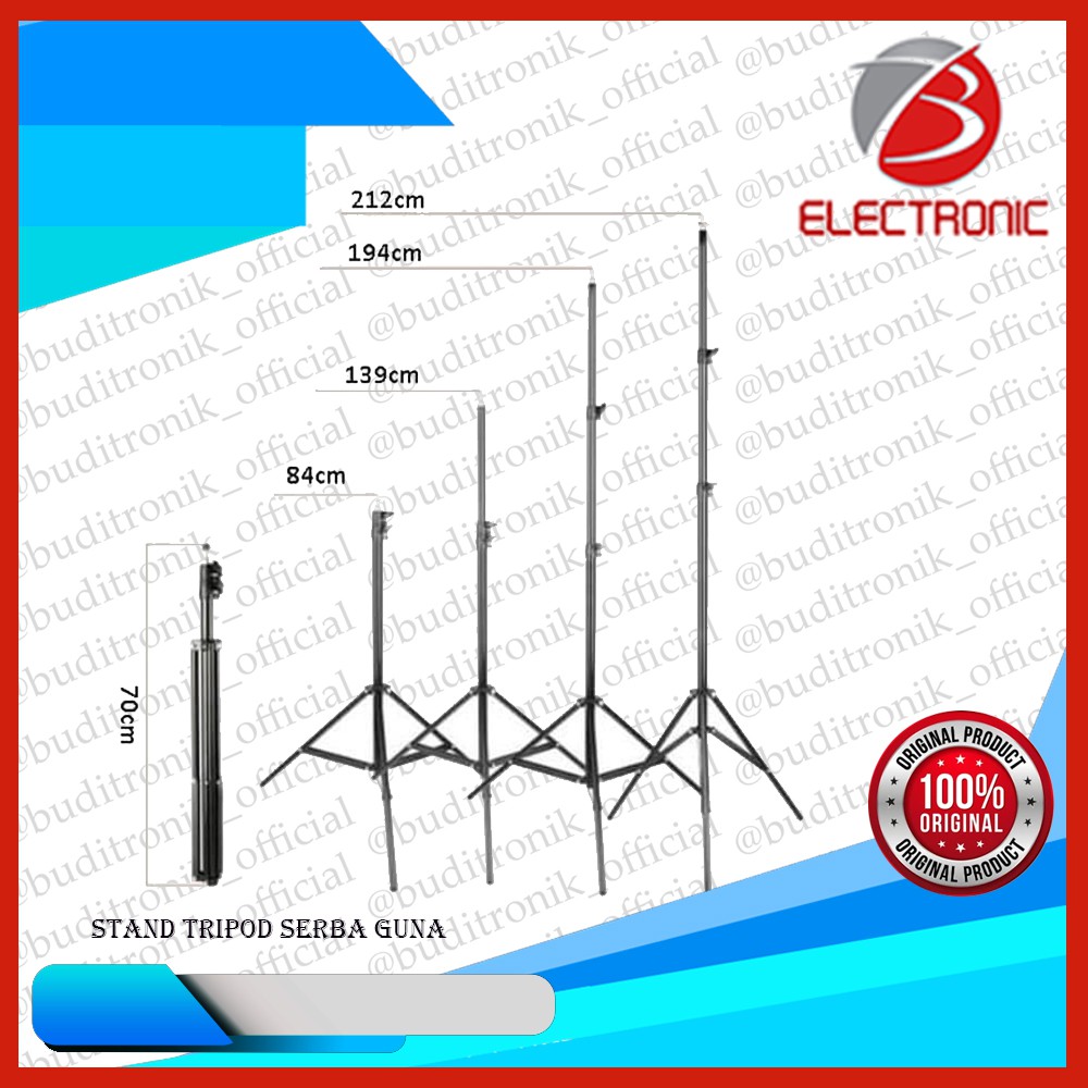 Jual Light Stand Tripod 2m for Studio Lightning Portable stand lampu ...