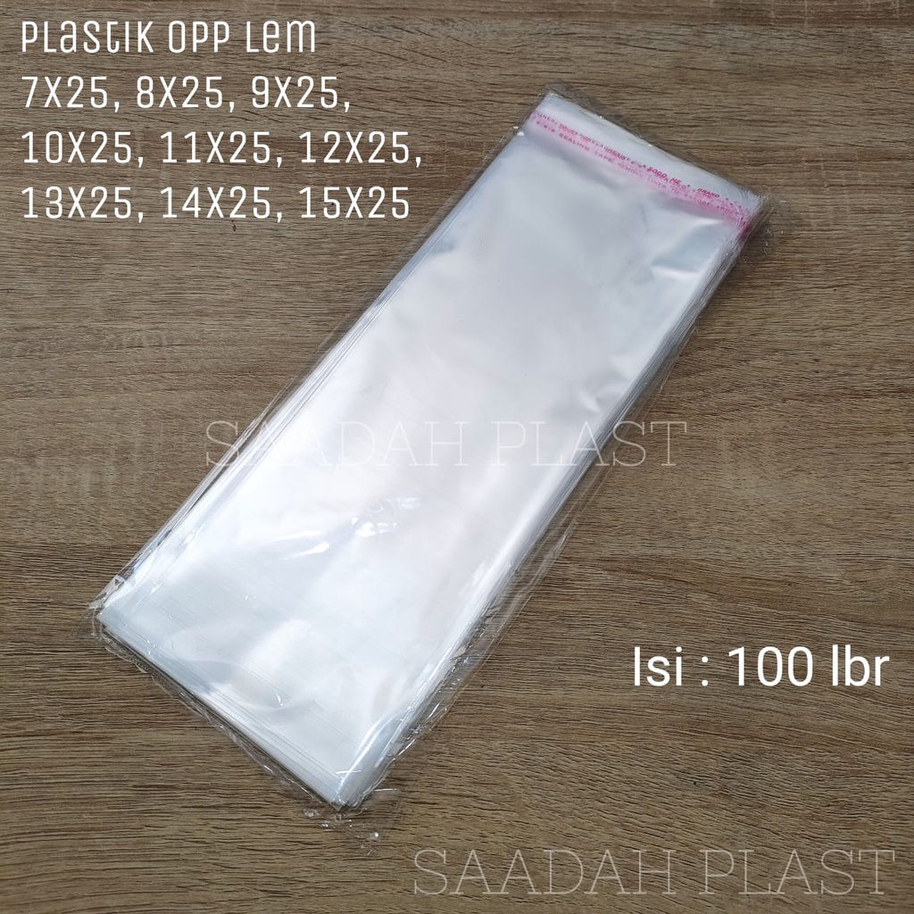 Jual (ISI 100) Plastik Opp Lem 7x25 8x25 9x25 10x25 11x25 12x25 13x25 ...