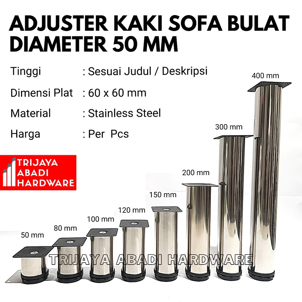 Jual Kaki Sofa Meja Bulat 80MM - Adjuster Table Leg | Shopee Indonesia