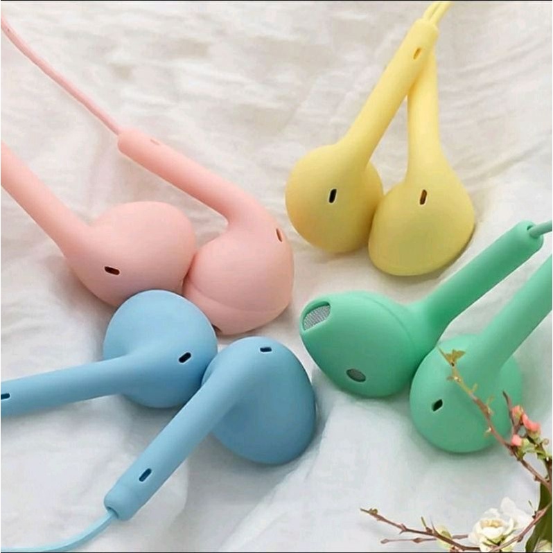 Jual Headset Stereo Macaron Handsfree Extra Bass Earphone Headset ...