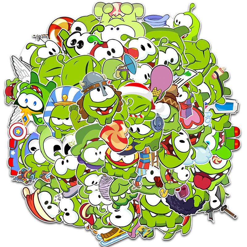 Jual 50 Sticker waterproof Omnom / Om Nom Cut the Rope | Shopee Indonesia
