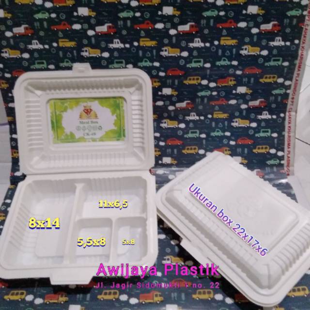 Jual MEAL BOX / BOX NASI / BOX PLASTIK / MEAL BOX SEKAT 4 @20pcs ...
