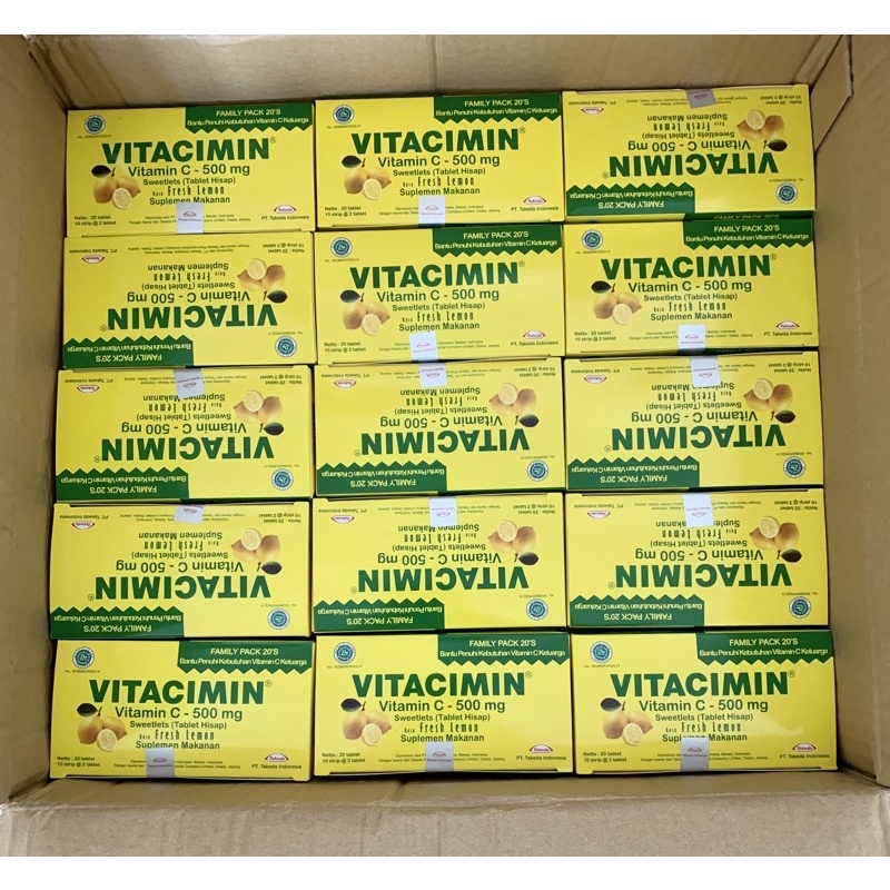 Jual vitacimin 1 strip 2 tablet rasa lemon asli original takeda jepang ...