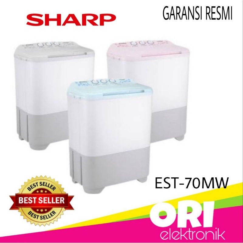Jual SHARP MESIN CUCI 2 TABUNG 7KG EST-70MW | Shopee Indonesia