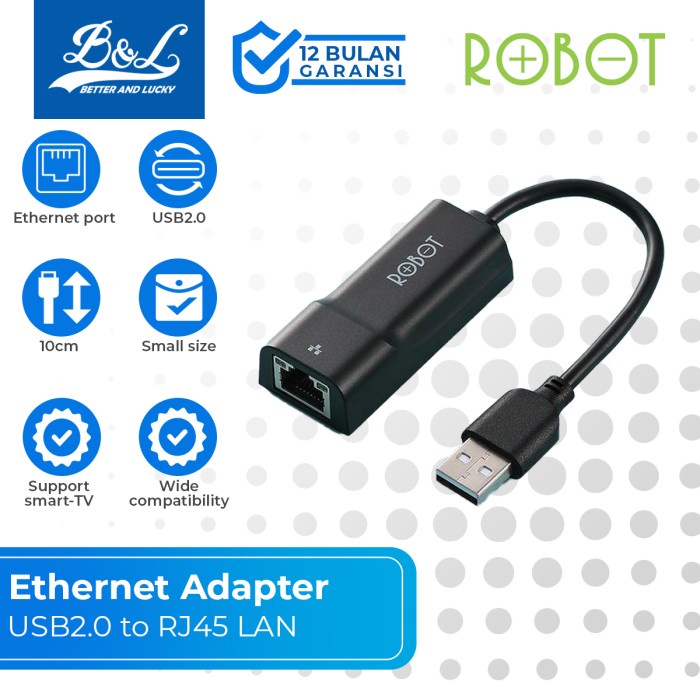 Jual ROBOT EA10 Ethernet Adapter USB2.0 to LAN RJ45 10/100Mbps Network ...