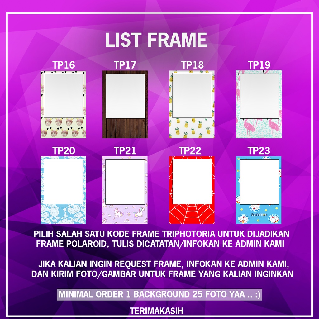 Jual CETAK FOTO FRAME WARNA UKURAN 2R (BISA REQUEST FRAME) | Shopee ...