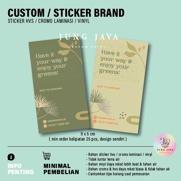 Jual Jung Java Sticker Custom Label | Shopee Indonesia