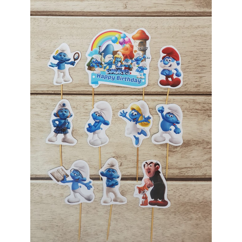 Jual Topper Kue Smurfs (10pcs) | Shopee Indonesia
