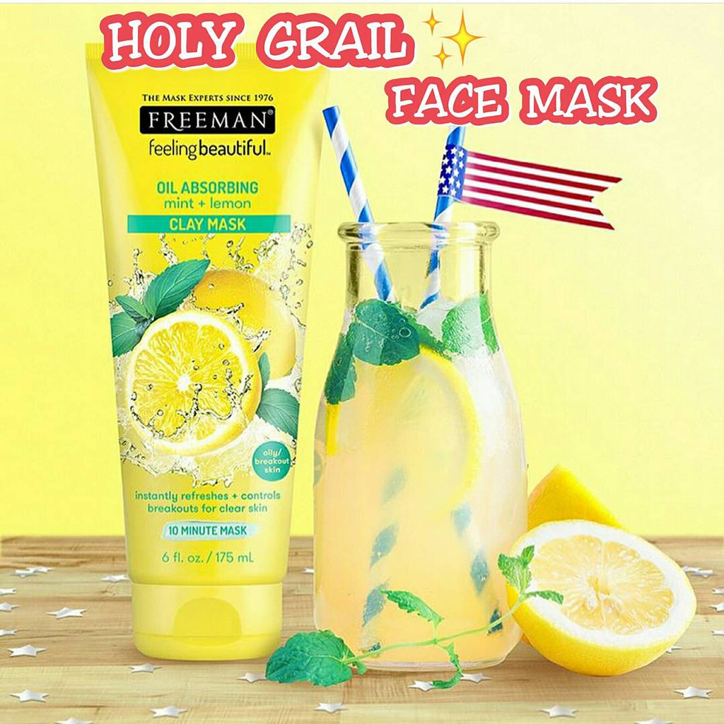 Jual [ FREEMAN ] MINT + LEMON CLAY MASK FULL SIZE FEELING BEAUTIFUL ...