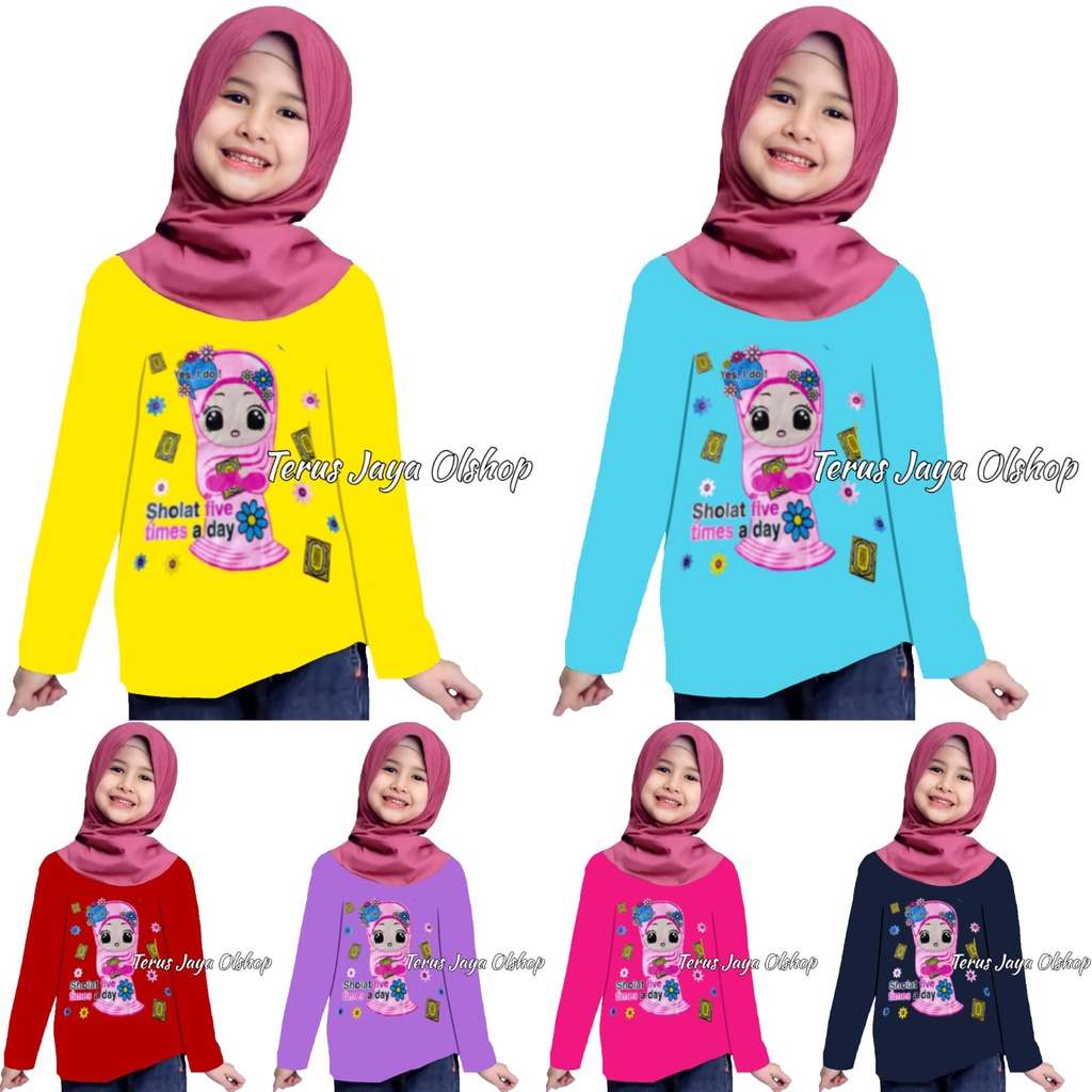 Jual Kaos muslim yes'ido atasan lengan panjang anak perempuan kekinian ...