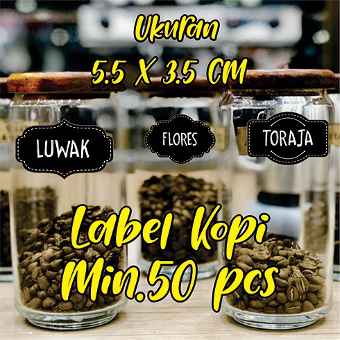 Jual Label Kopi Custom / Label Bumbu Dapur Custom / Stiker Label Nama ...