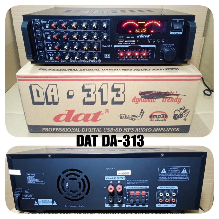 Jual POWER AMPLIFIER KARAOKE AMPLI BLUETOOTH DAT 4 CHANNEL DA313 DA 313 MIXER DIGITAL | Shopee ...