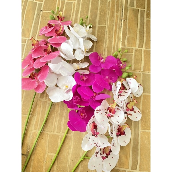 Jual BUNGA ANGGREK LATEX TANGKAI 7 kuntum BUNGA | Shopee Indonesia