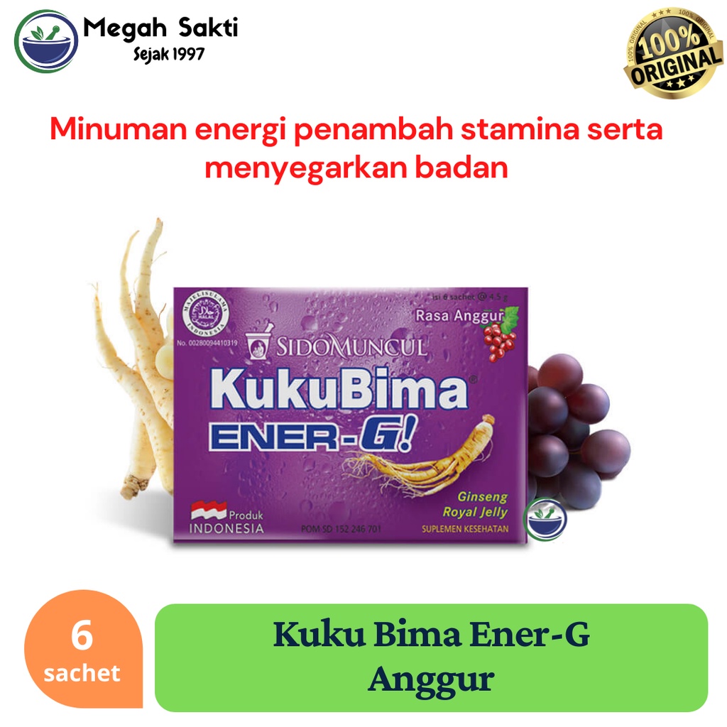 Jual Megah Sakti - Kuku Bima Ener-G Vit C1000 Anggur 6's - Minuman ...