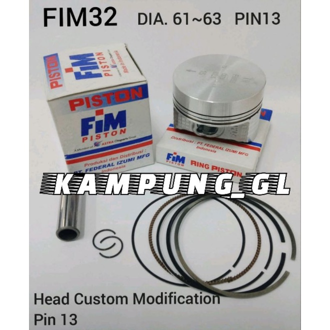 Jual Piston Kit FIM 61 62 63 Custome Dome Pin 13 Mentahan FIM32 ...