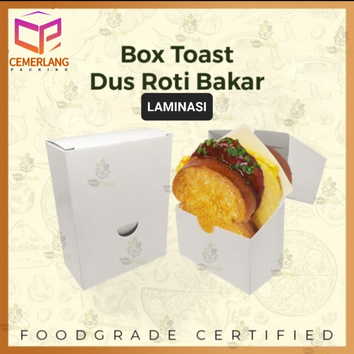 Jual Box Tutup Dus Kotak Roti Bakar Janji Jiwa Toast Putih Ivory ...