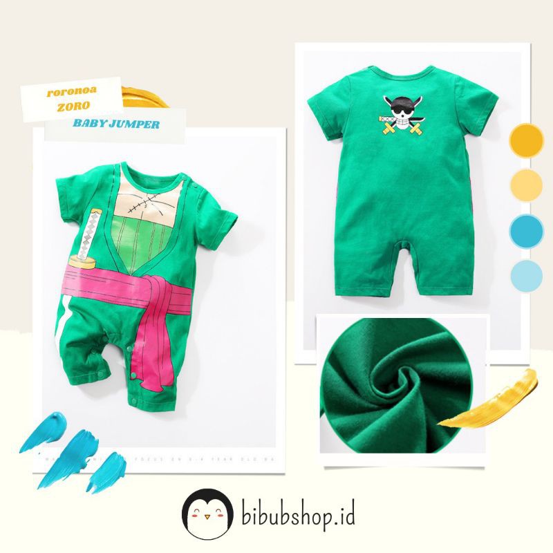Jual BIBUB PE7 - BABY JUMPER ROMPER BAYI COWO KARAKTER ANIME ONE PIECE ...