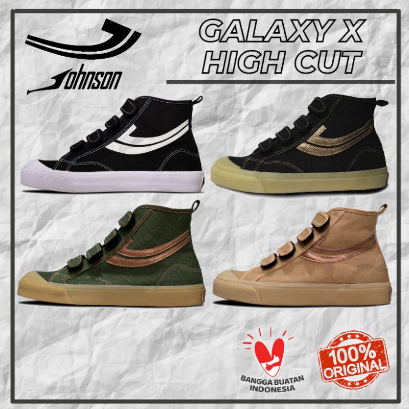 Jual SEPATU JOHNSON GALAXY X VELCRO HIGH CUT sepatu sneakers black ...