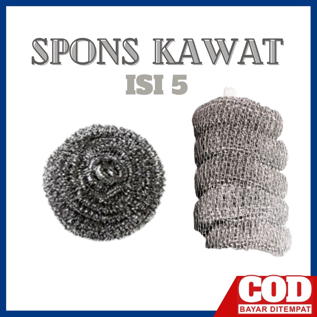 Jual SPON KAWAT Isi 5pcs . Sabut Spons Cuci Piring Alat Pencuci Wajan ...