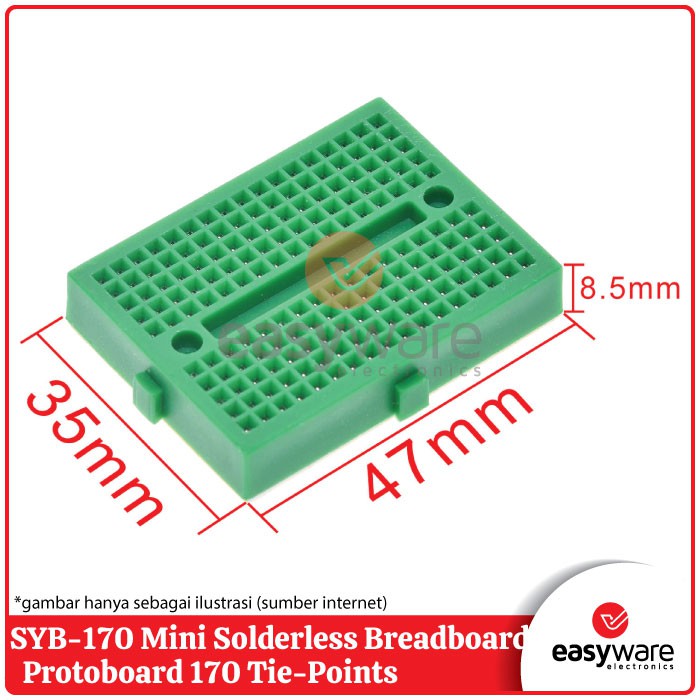 Jual Breadboard SYB-170 Mini Solderless Breadboard Mini 170 Project ...
