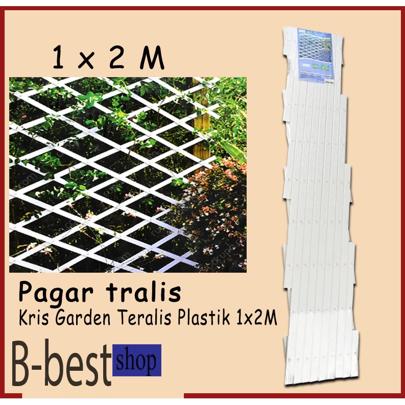 Jual KRIS Pagar Tralis PUTIH 1x2 M Kris garden plastic / Pagar tanaman ...