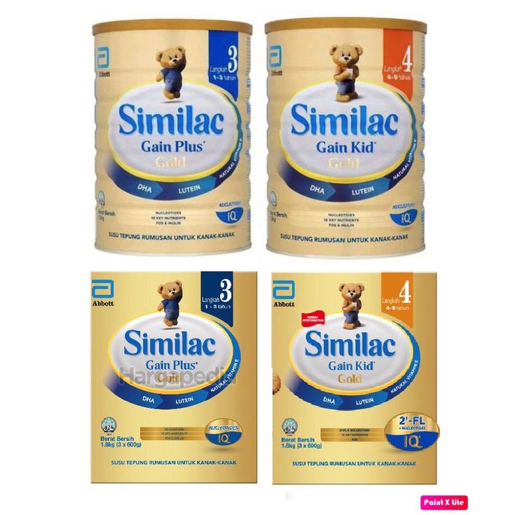 Jual Abbott Similac Gain Plus Stage 3 4 1.8kg Malaysia | Shopee Indonesia