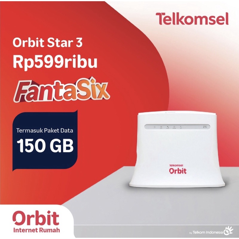 Jual Telkomsel Orbit Star 3 Modem WiFi 4G High Speed Bonus Data 150GB ...