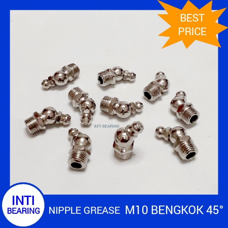 Jual NIPPLE GREASE M10 LURUS BENGKOK M10 x 1 45 90 NAPLE STEEL 10 mm ...