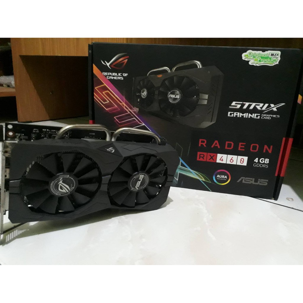 Jual VGA Card Asus ROG Strix AMD RX460 RX 460 4Gb 128Bit DDR5 Aura RGB ...