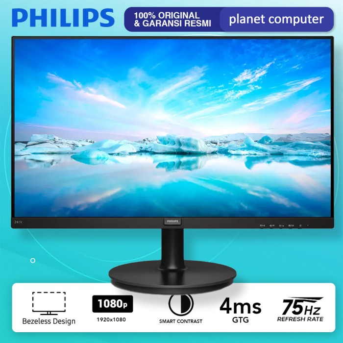 Jual Monitor LED Philips 241V8 24" IPS 1080p 75Hz 4ms HDMI Smart ...