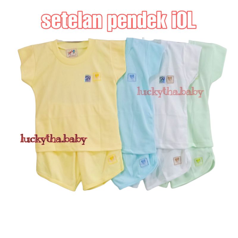 Jual 3pcs_iOL SETELAN PENDEK ANAK POLOS berkualitas SNI O-3 TAHUN / SETELAN IOL PENDEK / SETELAN ...