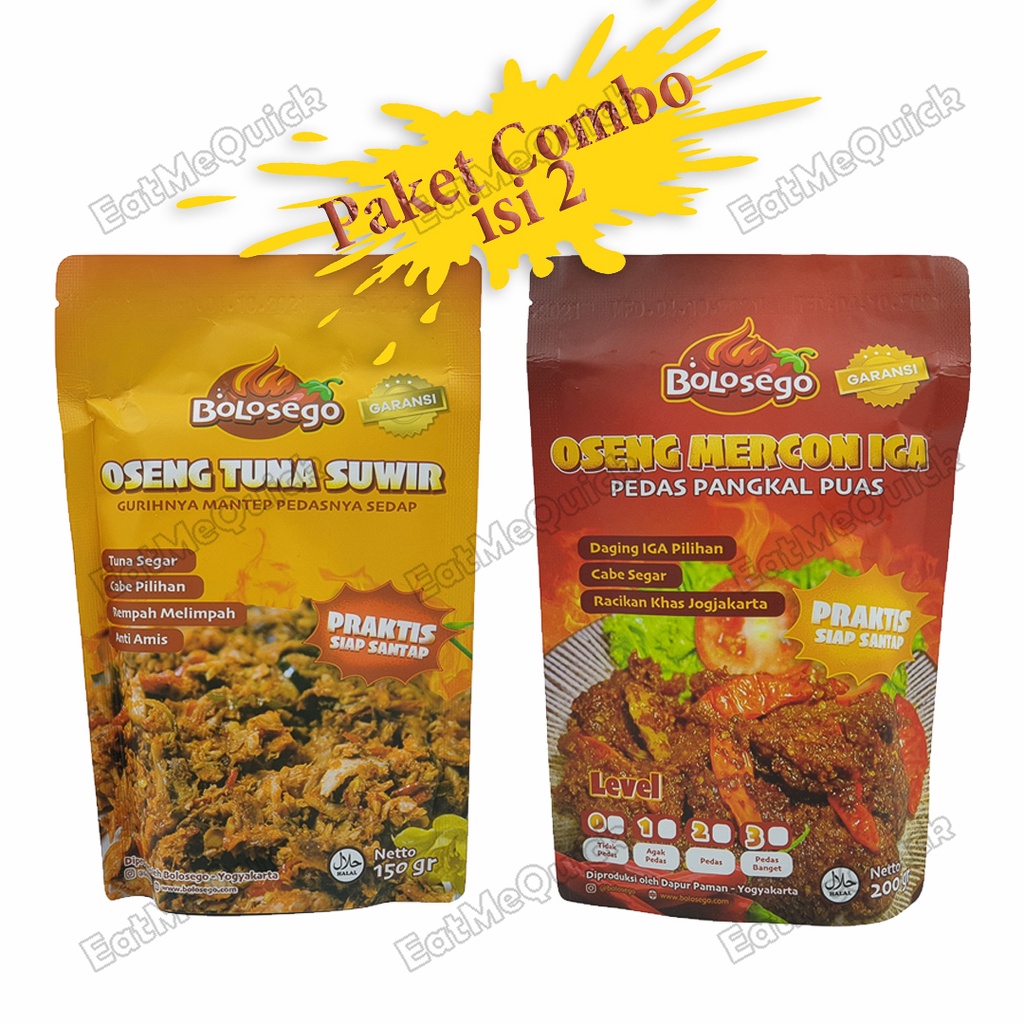 Jual Paket Combo Isi 2 Bolosego Oseng Iga Mercon Rendang Tuna Suwir ...
